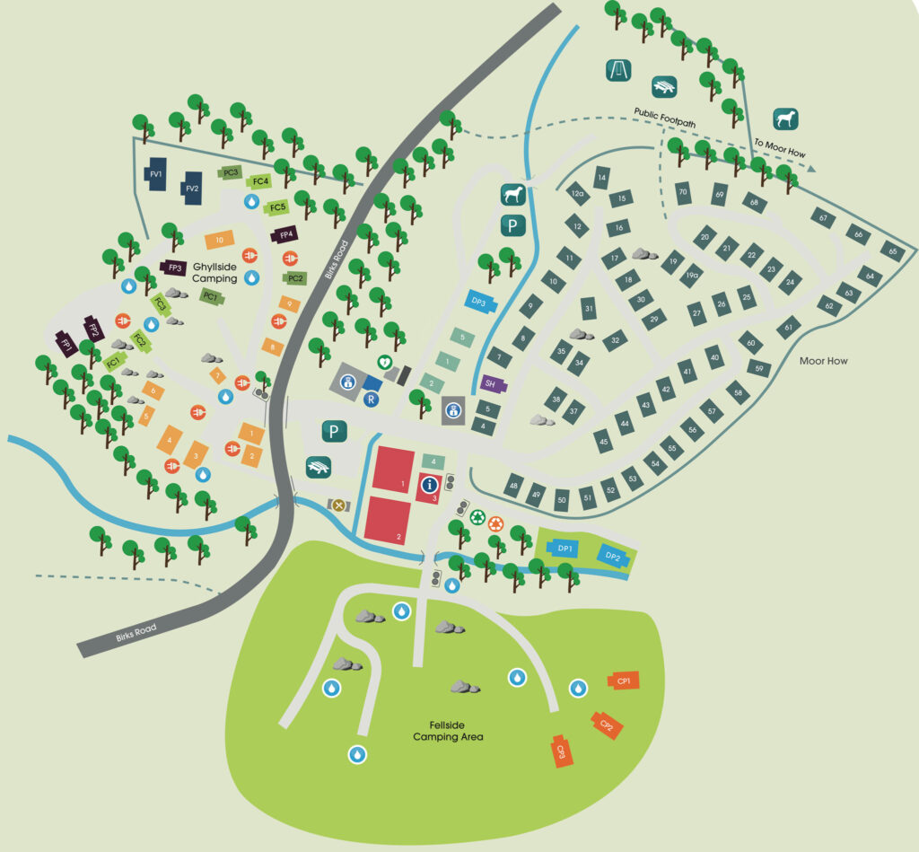 Park Cliffe Map - View Facilities and Accommodation Areas